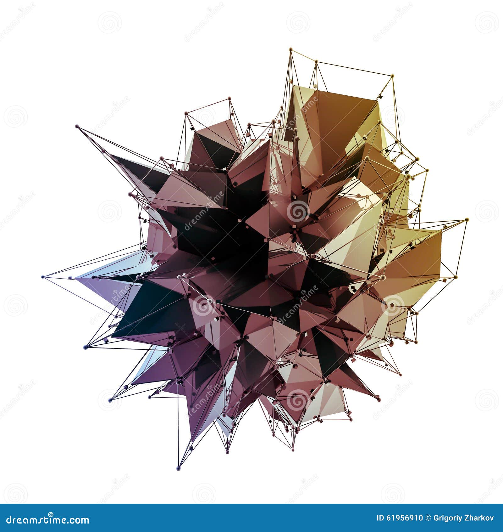 Structure 3d Render Computer Graphics CG. Crystal Illustration. One ...
