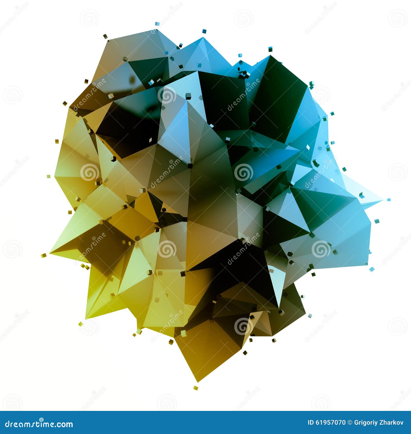 Structure 3d Render Computer Graphics CG. Crystal Illustration. One ...