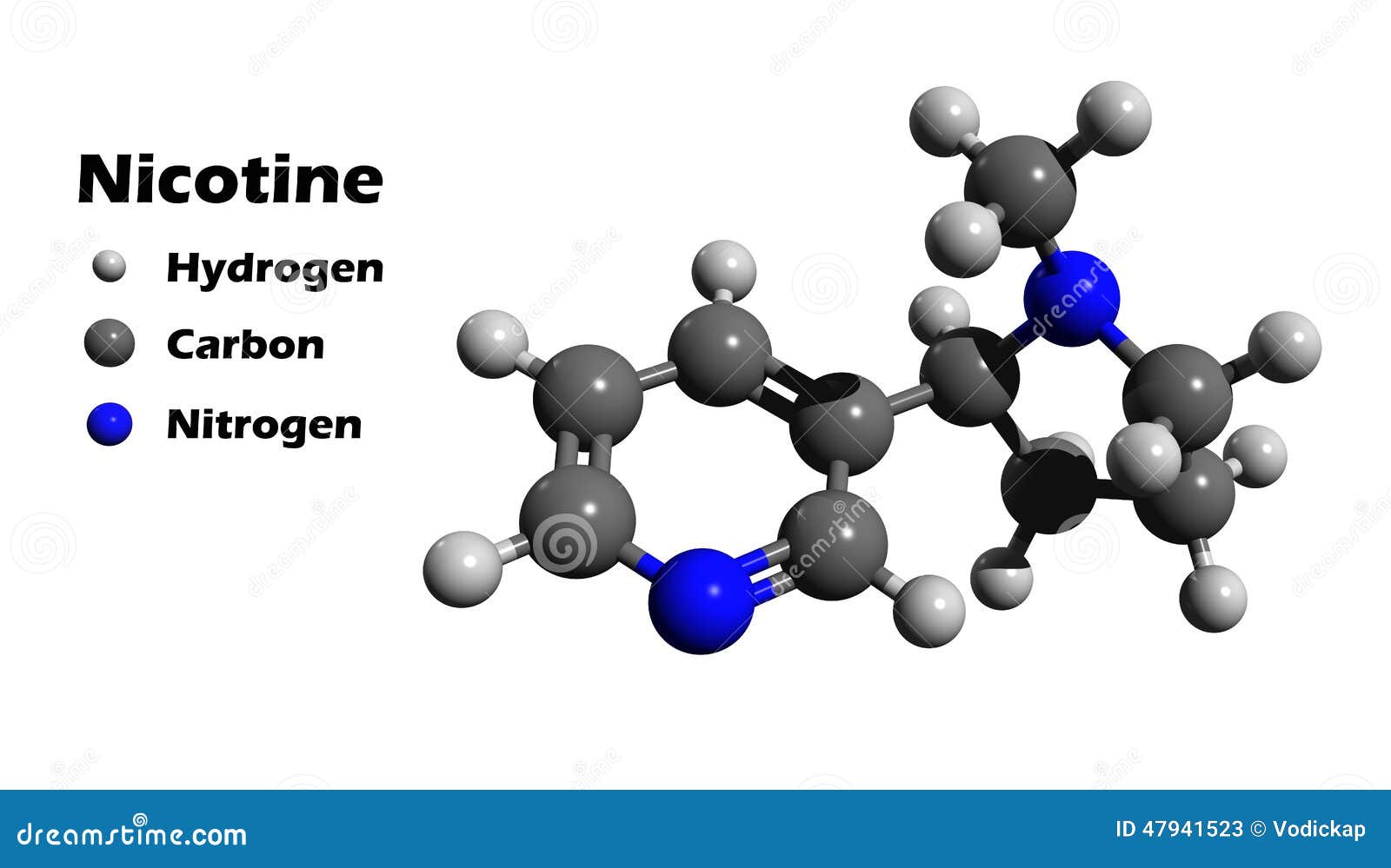 Structure De La Nicotine 3D Illustration Stock - Illustration du azote ...