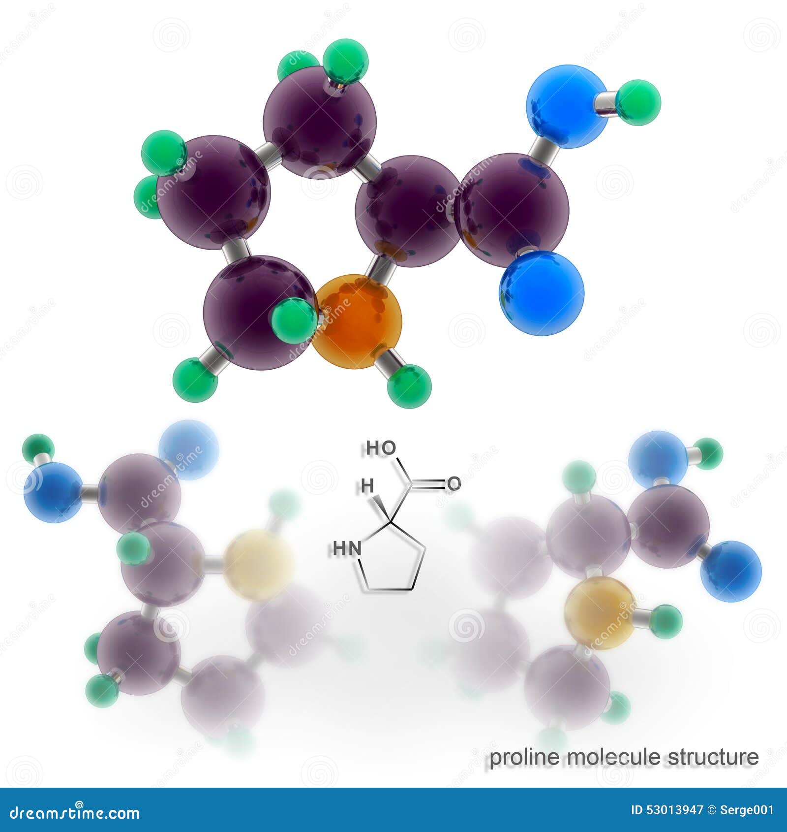 Structure De Molécule De Proline Illustration Stock - Illustration du ...