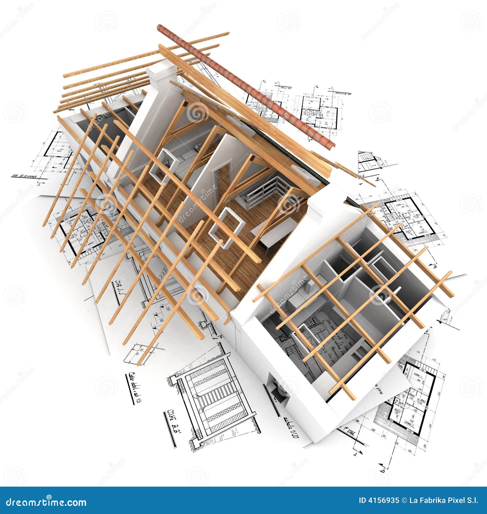 Structure de toit illustration stock. Illustration du construit - 4156935