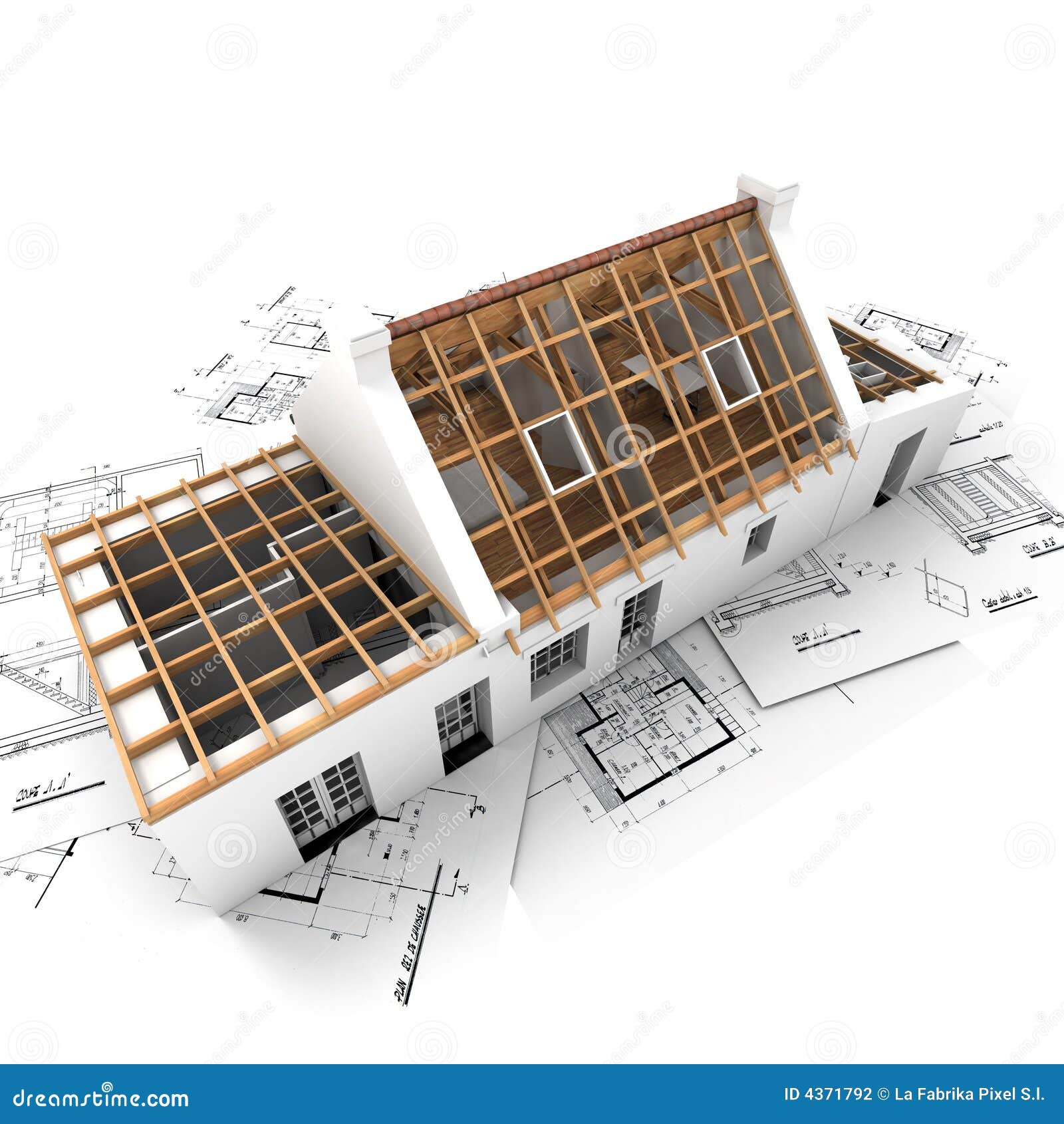 Structure De Toit Sur Des Modèles Illustration Stock - Illustration du ...