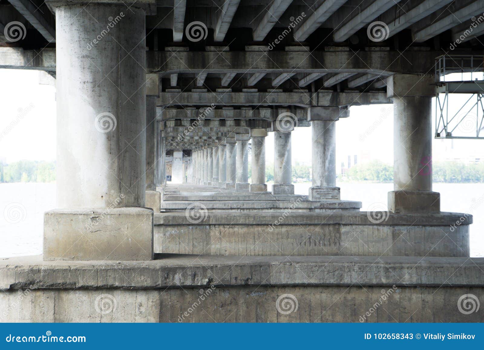 Structure Design Under the Bridge Stock Image - Image of concrete ...