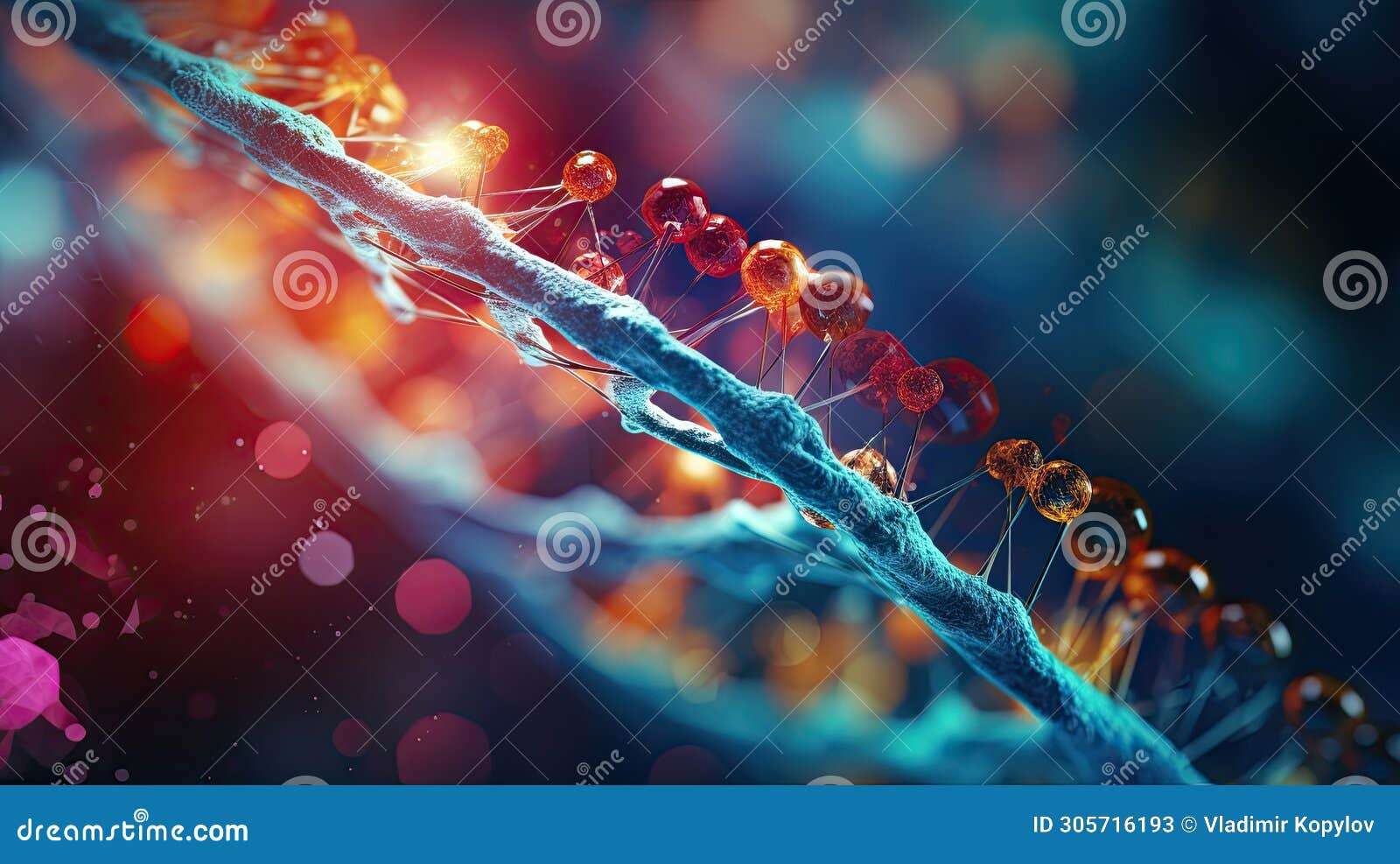The Structure of DNA at High Magnification Stock Illustration ...