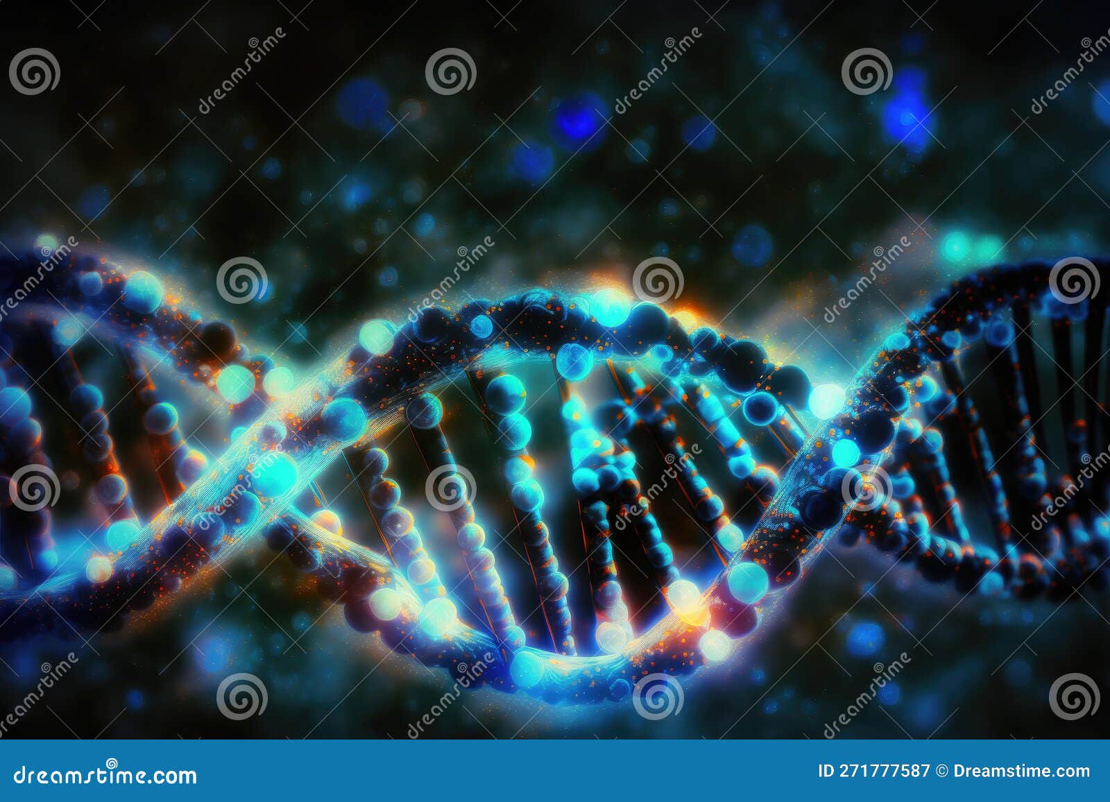 Structure of DNA Molecules, Illustration of a DNA Molecule in 3D ...