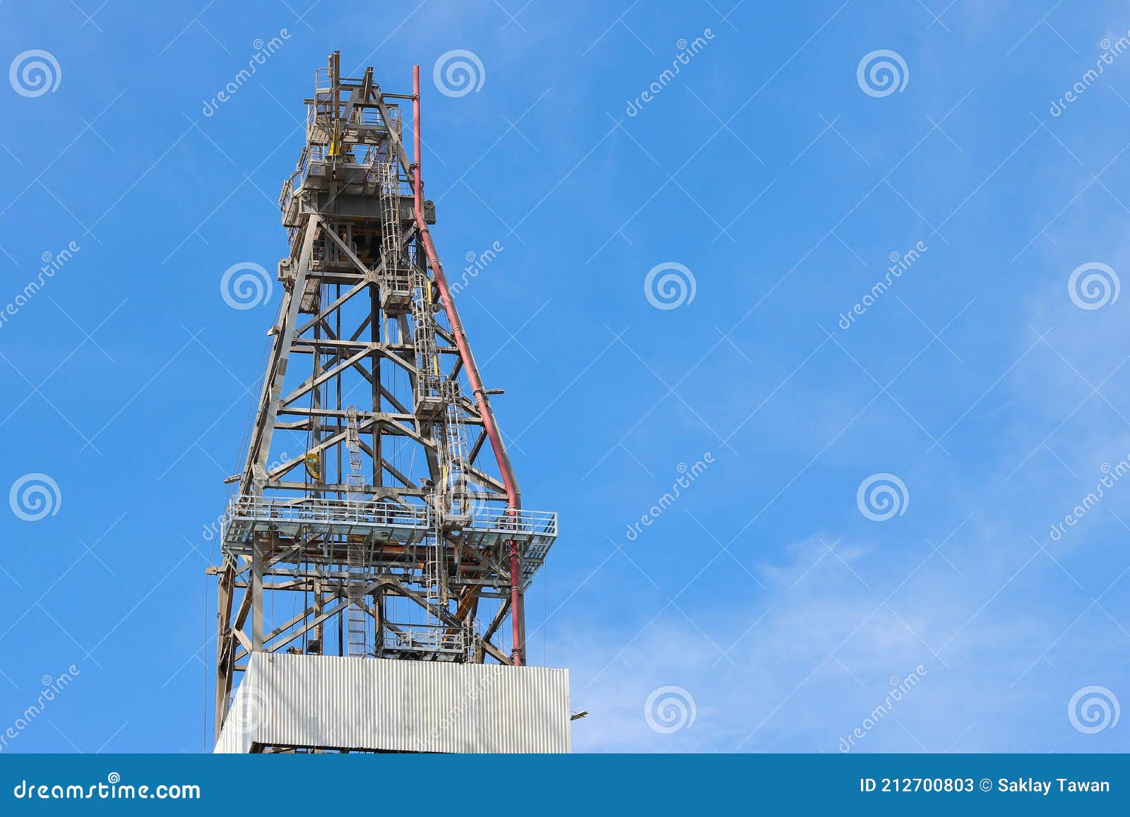 Structure of Drilling Rig on Blue Stock Image - Image of fuel ...