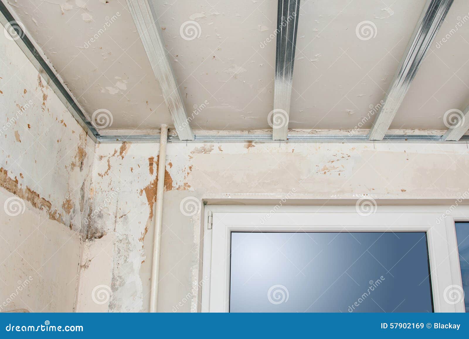 Structure for a Drywall Ceiling Stock Image - Image of framing ...