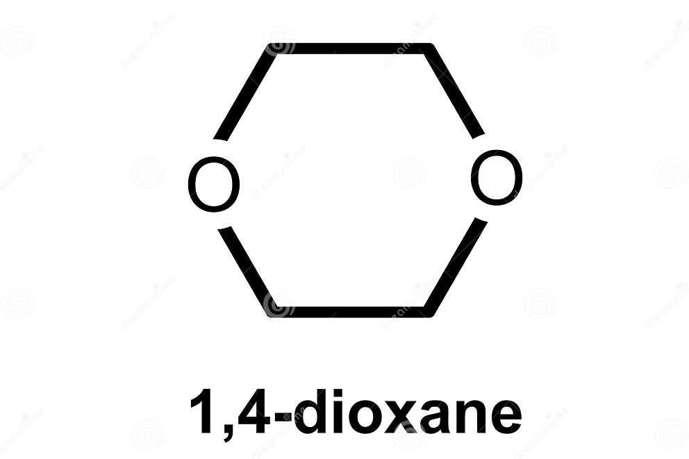 Structure Du 1 4dioxane Sur Fond Blanc Illustration Stock ...
