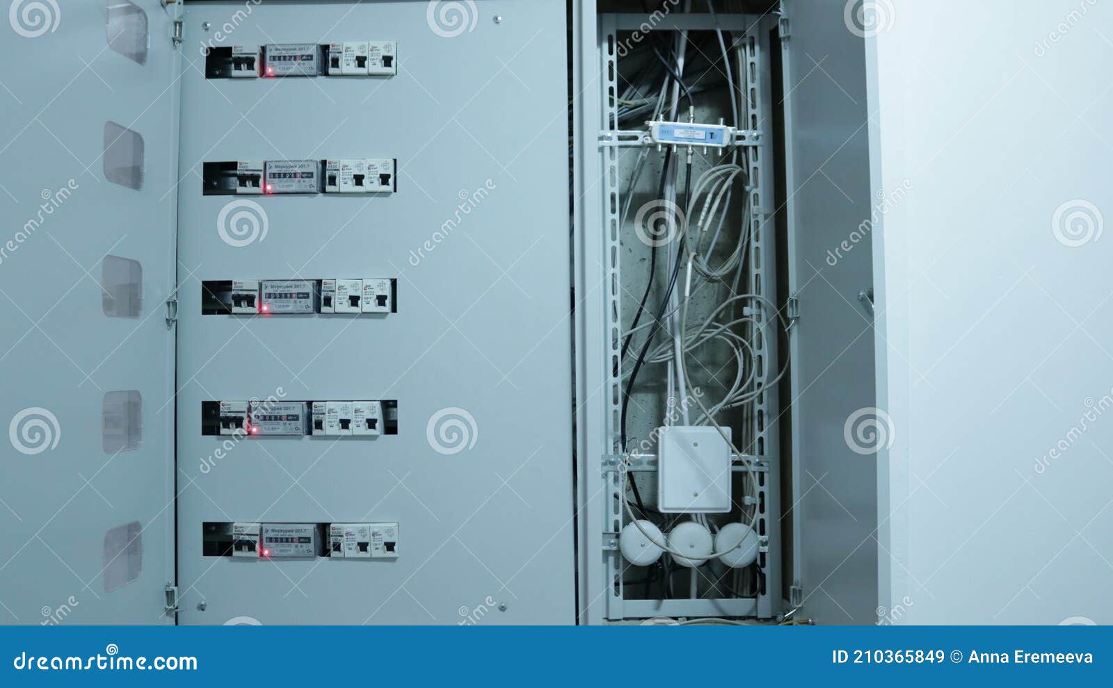 Structure of an Electrical Panel with Wires and Meters Stock Image ...