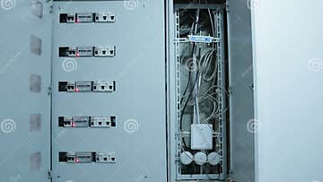 Structure of an Electrical Panel with Wires and Meters Stock Image ...