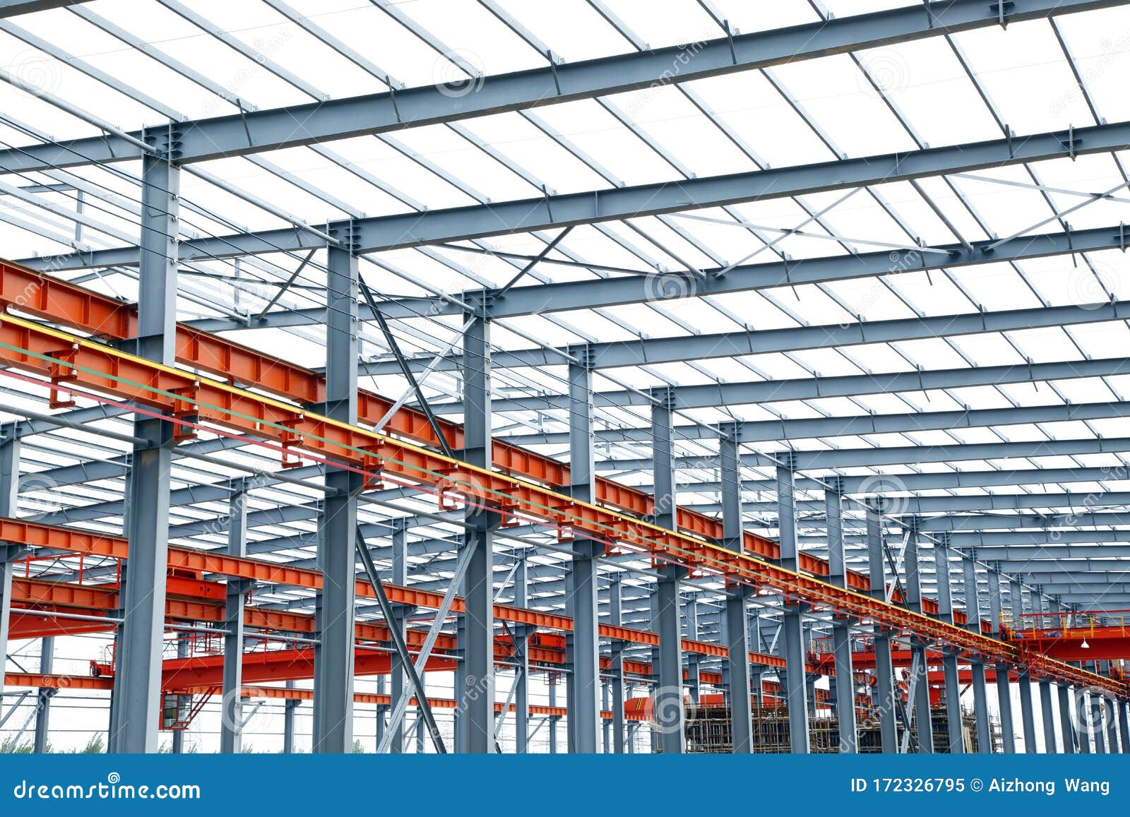 Structure En Acier En Construction Image stock - Image du mémoire ...