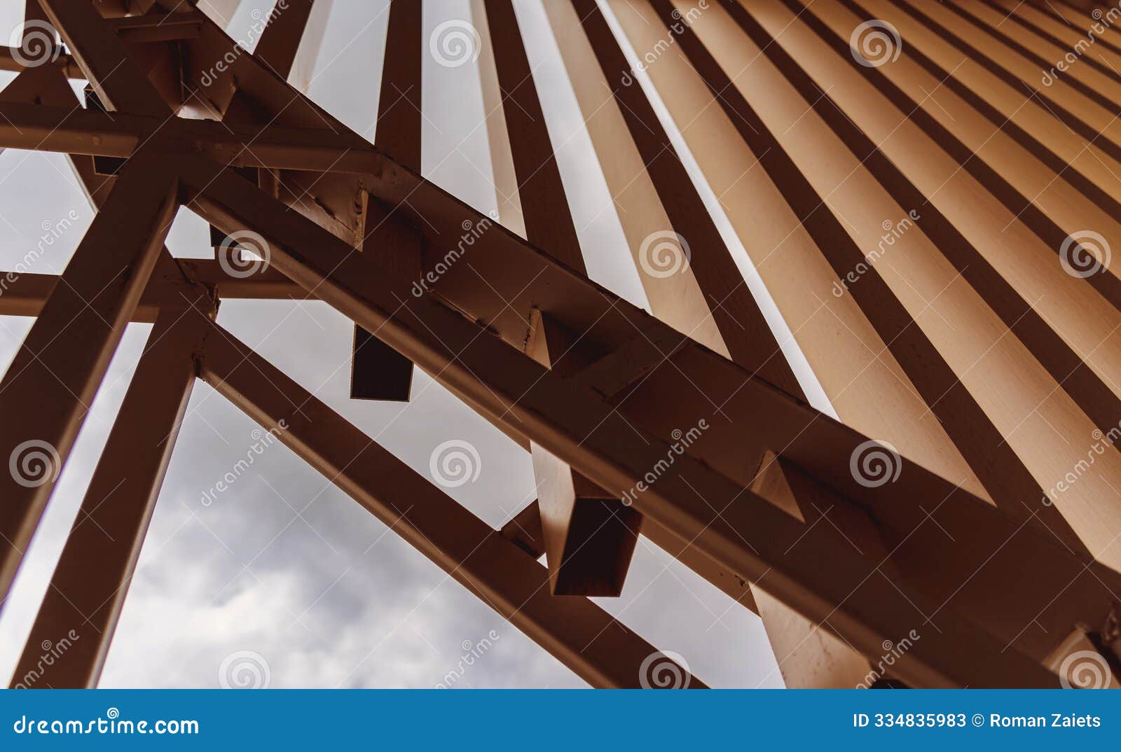 A Structure Featuring Wooden Slats on Construction Site Contributing To ...