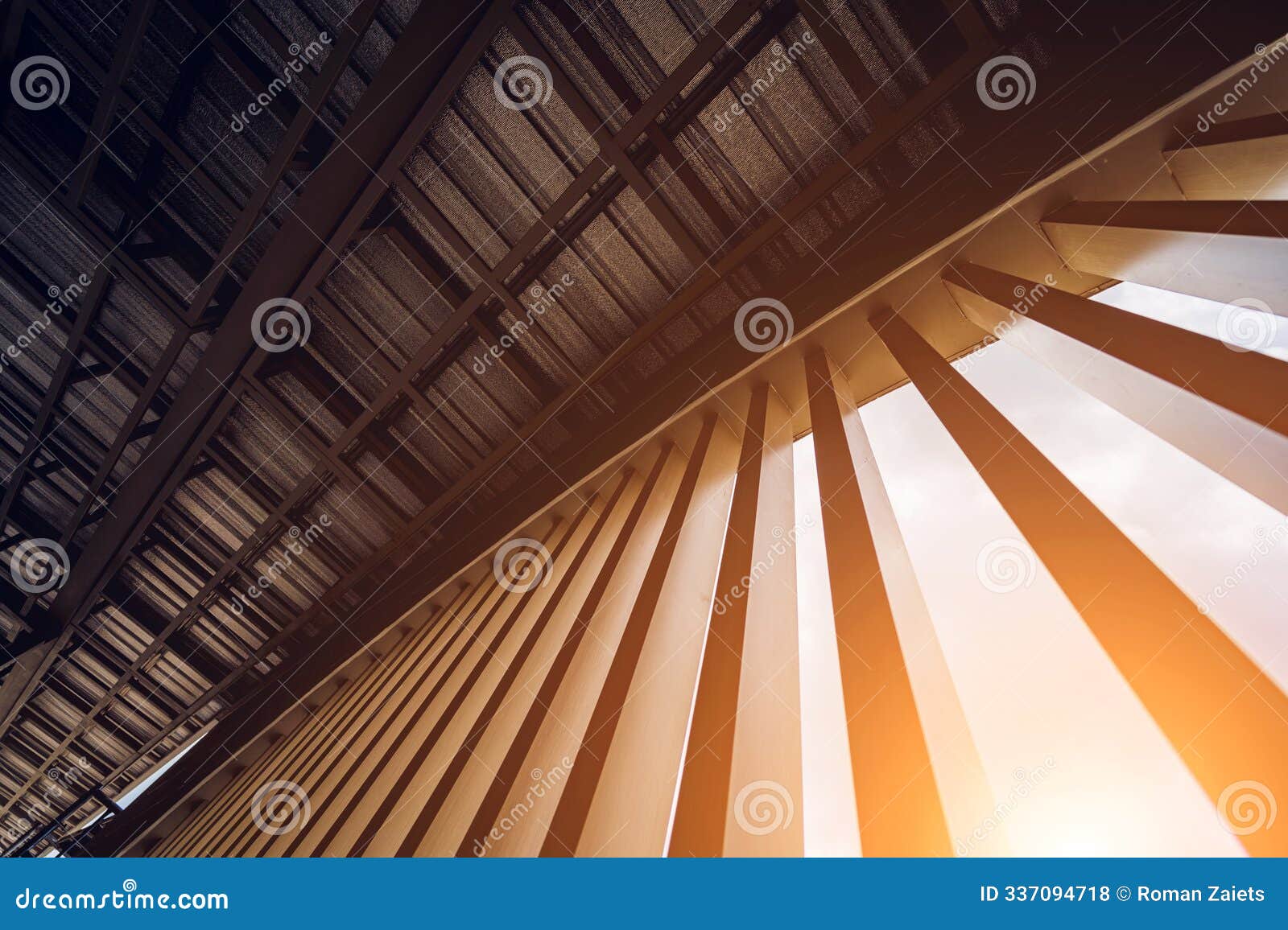 A Structure Featuring Wooden Slats on Construction Site Contributing To ...