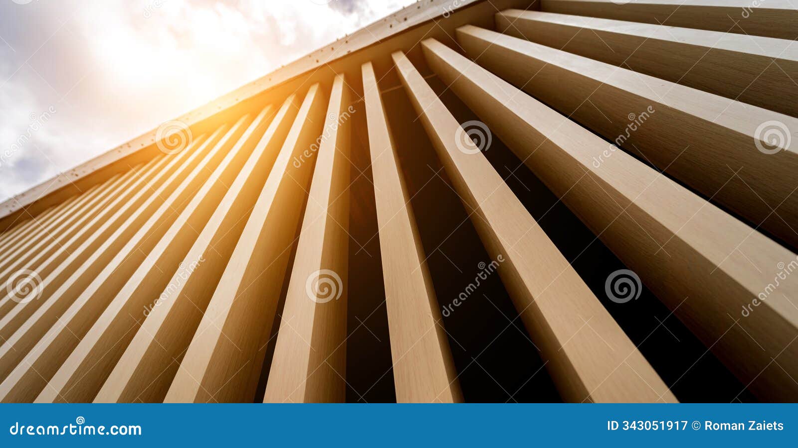A Structure Featuring Wooden Slats on Construction Site Contributing To ...