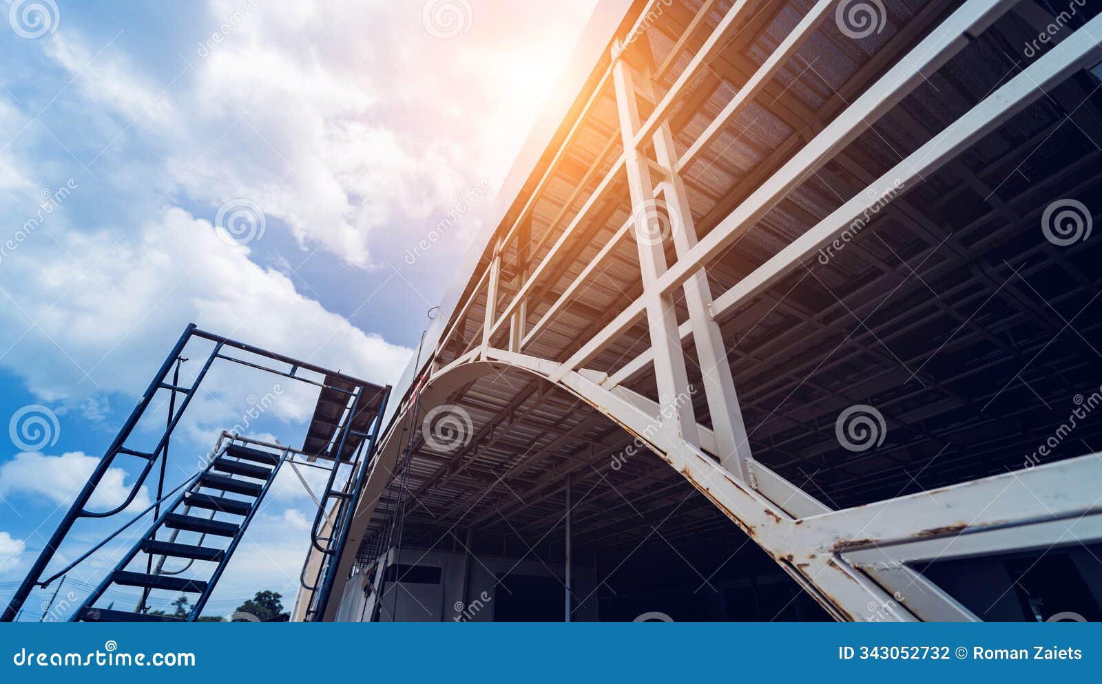 A Structure Featuring Wooden Slats on Construction Site Contributing To ...