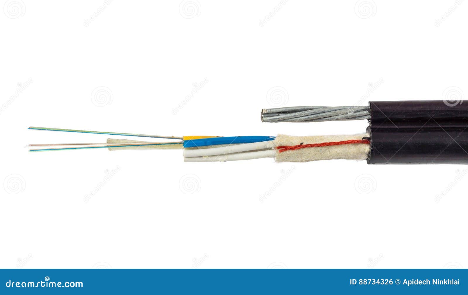 Structure of Figure 8 12 Core Optical Fiber Cable with Messenger Wire ...