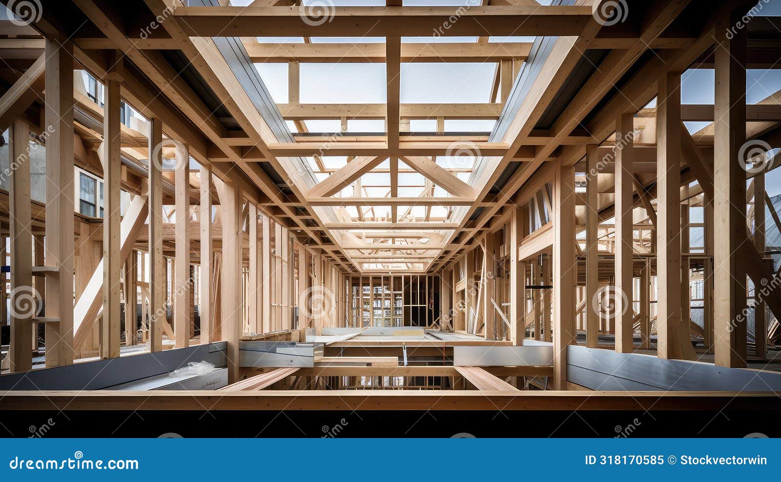 Structure Framework Timber Frame Stock Illustration - Illustration of ...