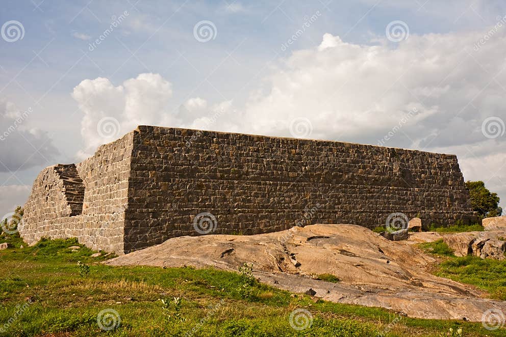 Structure at Gingee Fort stock image. Image of fortress - 11006111