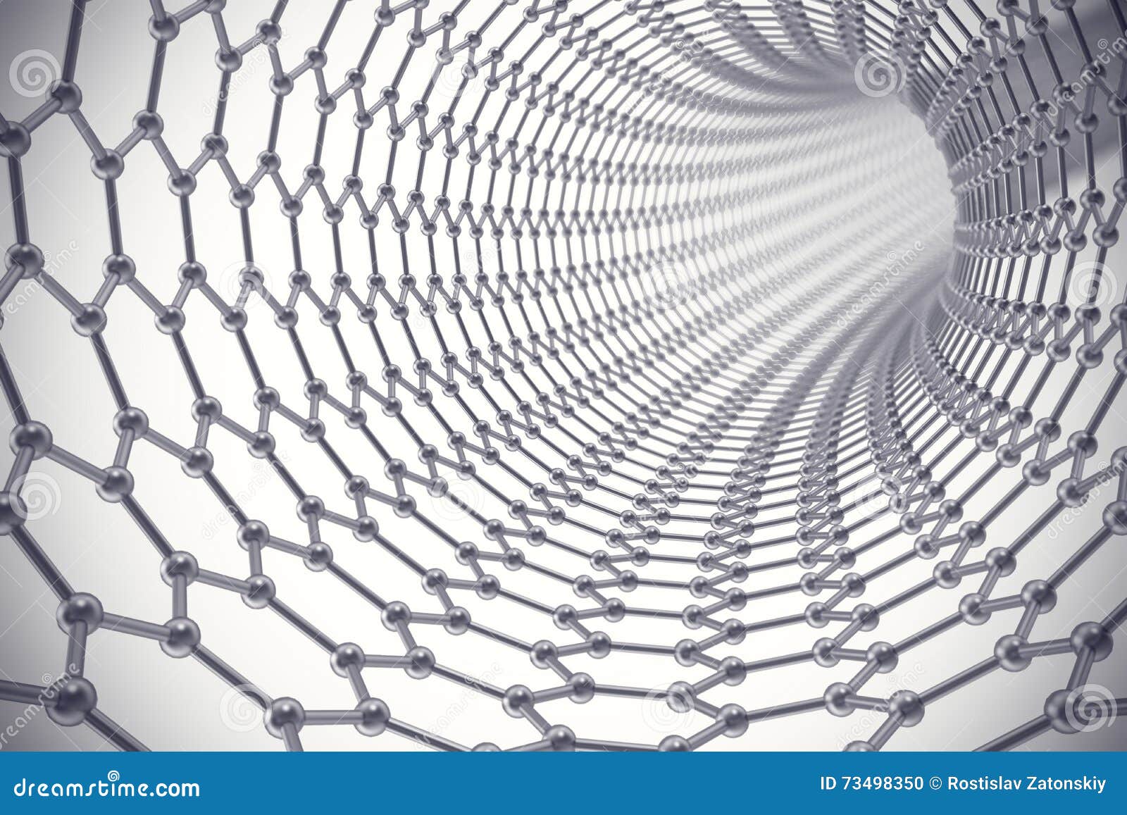 The Structure of the Graphene Tube of Nanotechnology. 3d Illustration ...