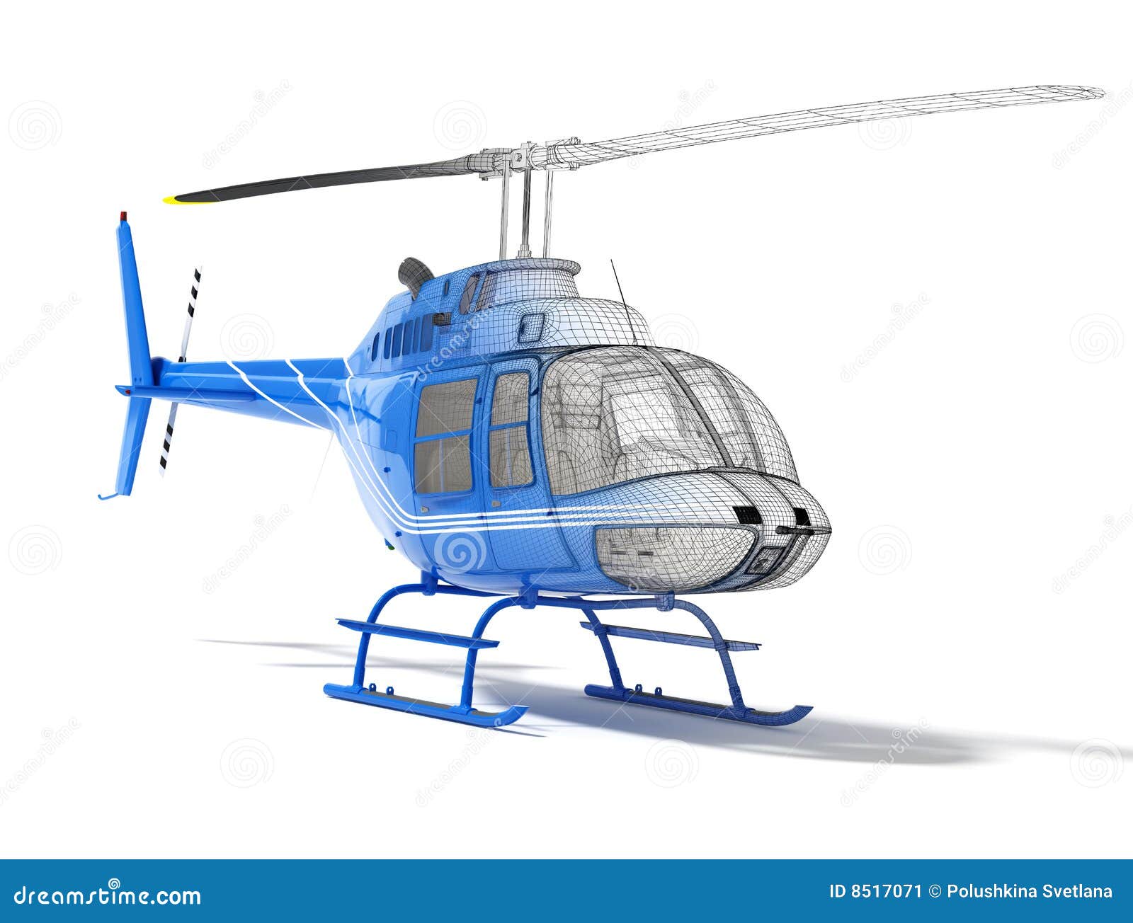 Structure of the Helicopter, Front View Stock Illustration ...