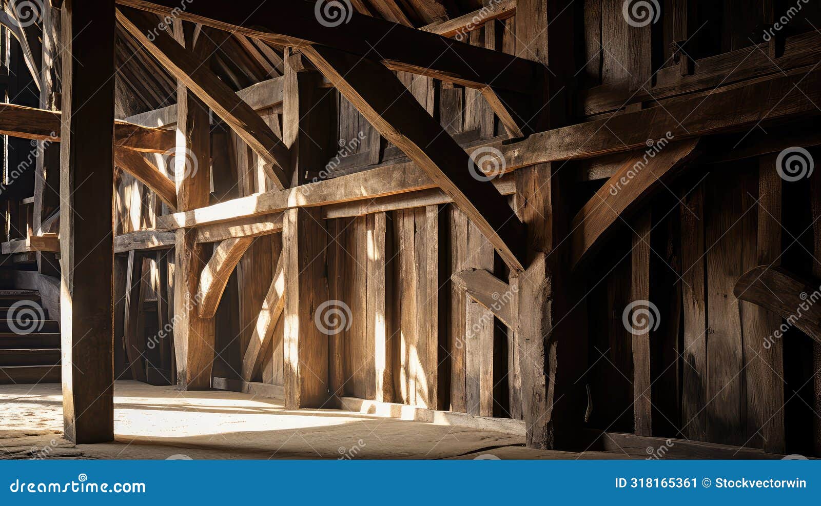 Structure Historic Timber Frame Stock Illustration - Illustration of ...