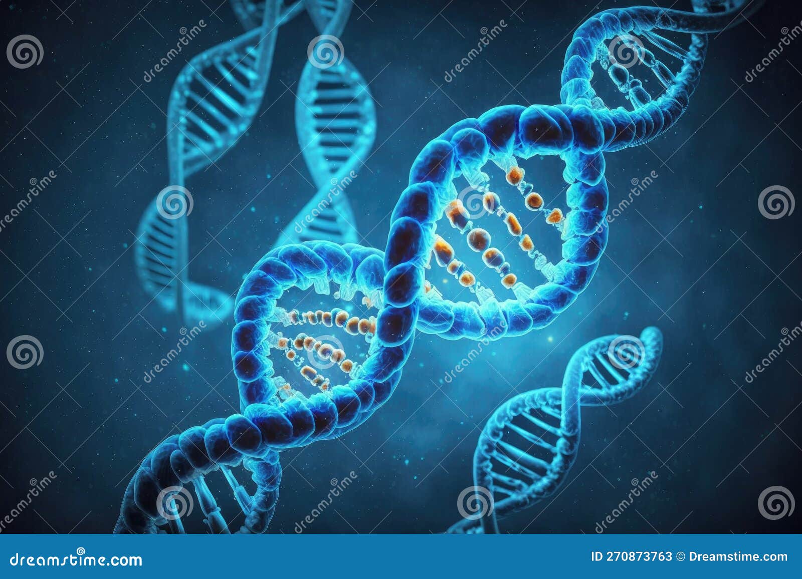 Structure Of Human DNA In The Form Of A Blue Helix, Which Is A Vital ...