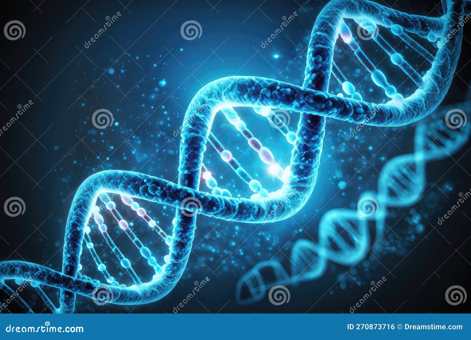 Structure Of Human DNA In The Form Of A Blue Helix, Which Is A Vital ...