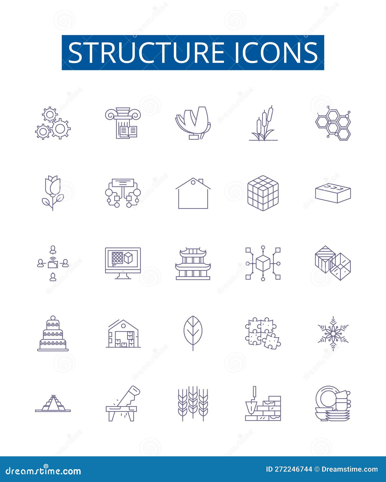 Structure Icons Line Icons Signs Set. Design Collection Of Icons ... Structure Icons Line Icons Signs Set. Design Collection Of Icons ...
