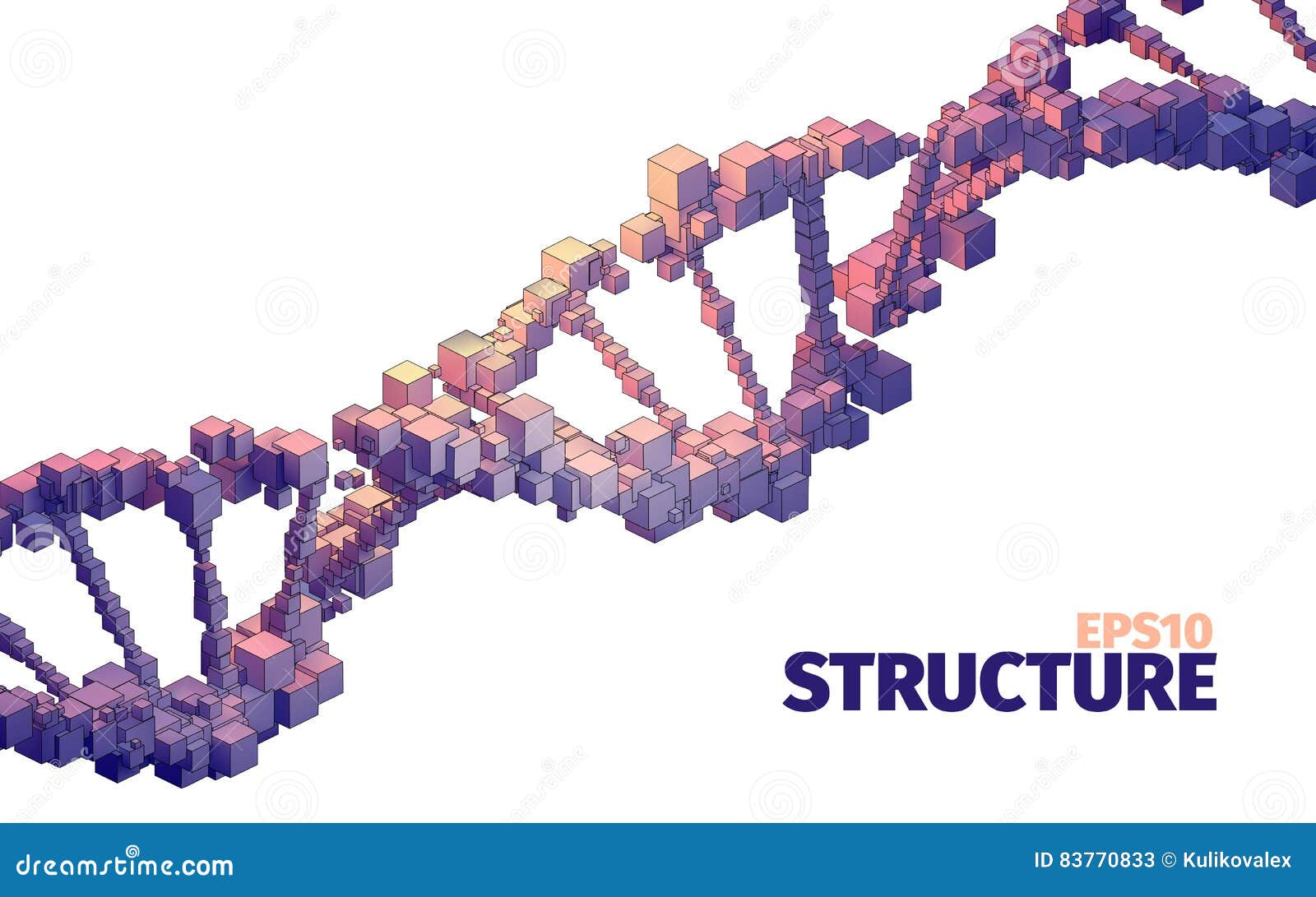 Structure Illustration. 3d Abstract Background. Cube Elements Stock ...
