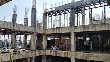 Floor and Column Structure of the Building Stock Image - Image of frame ...