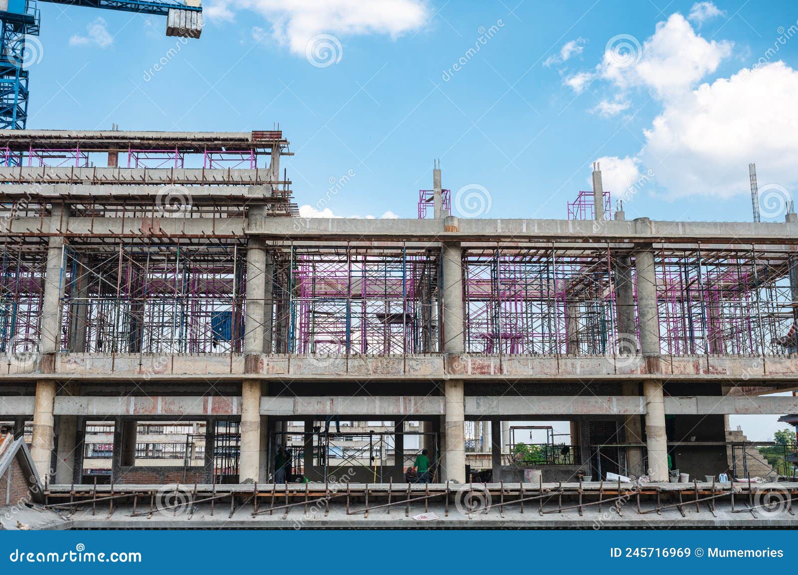 Scaffold On Large Apartment Building Construction Stock Image ...