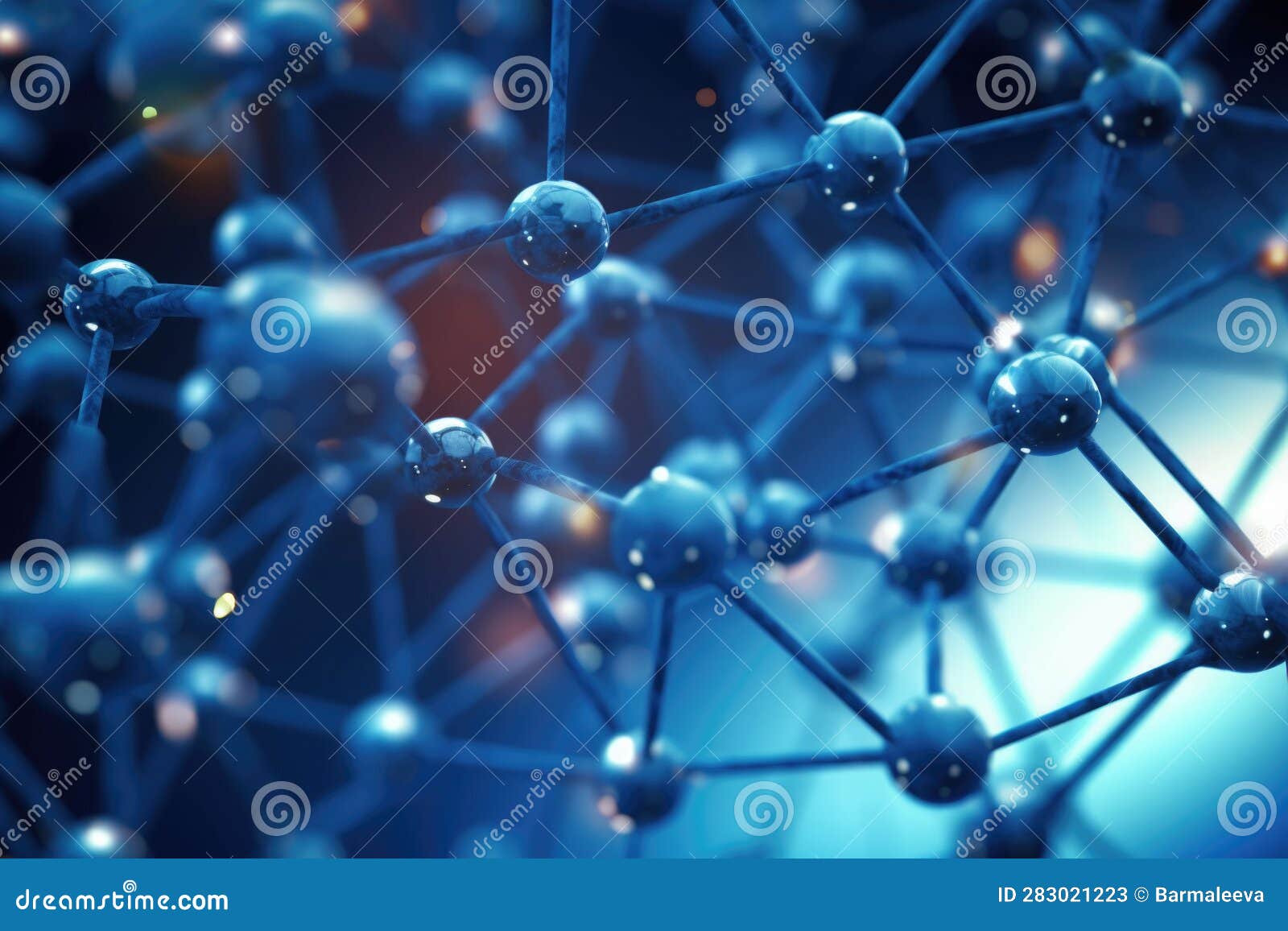 Structure of Lattice Connecting Atoms. Molecule in Hi Tech Style Stock ...