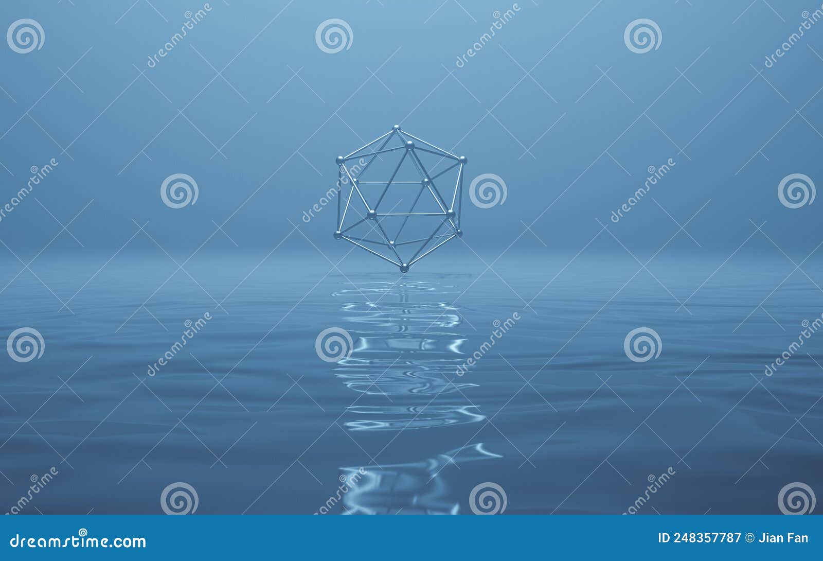 Structure Lines with Water Surface, 3d Rendering Stock Illustration ...