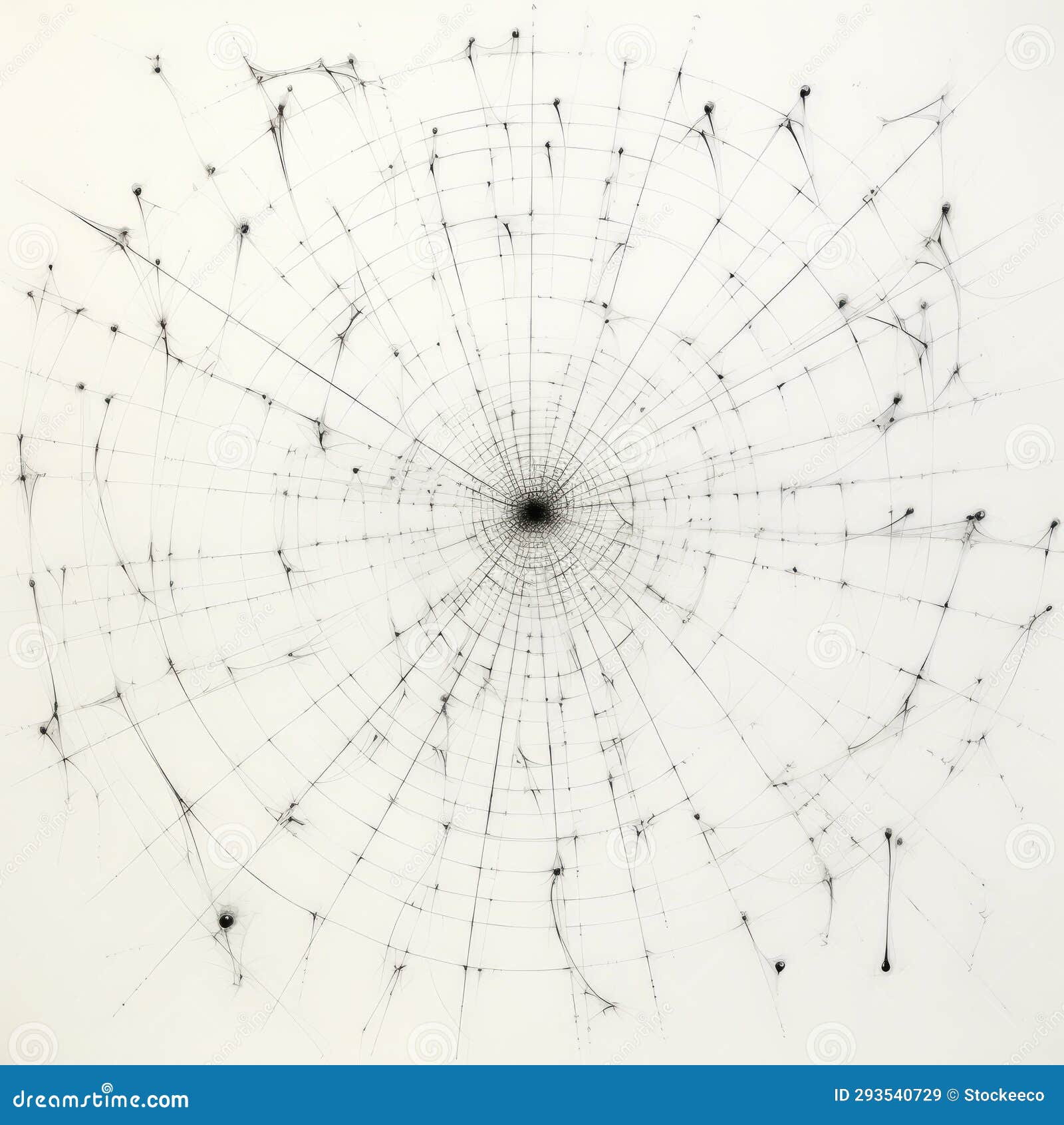 Intricate Spider Web Drawing: Graphite Sketches with Mathematical ...