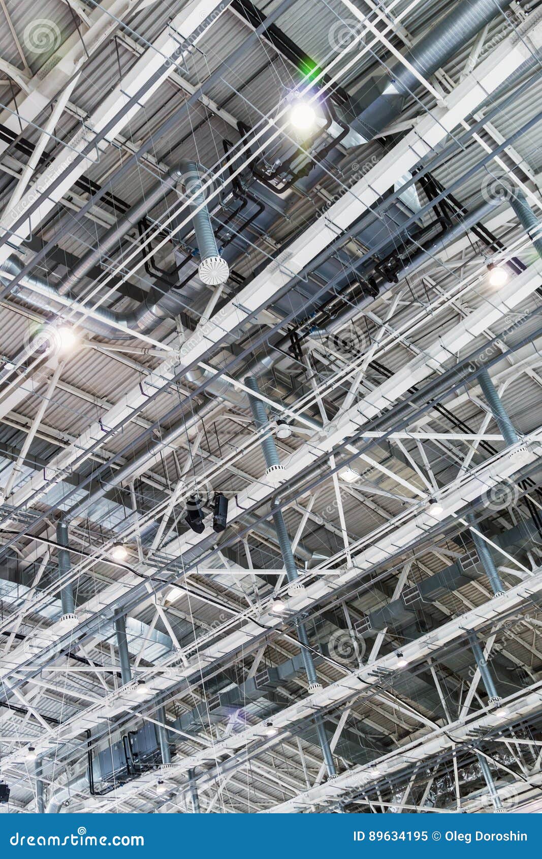 Structure of the Metal Ceiling of a Building Stock Image - Image of ...