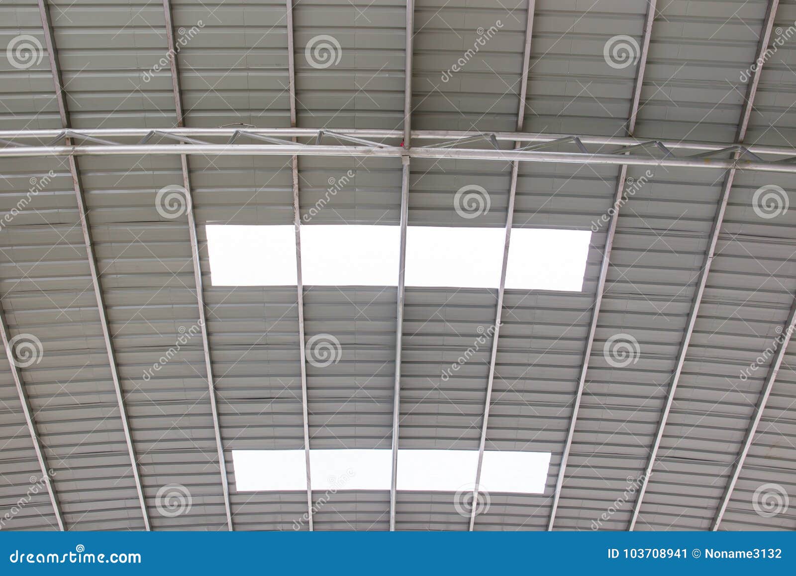 Metal Sheet Ceiling Construction Stock Image - Image of industry ...