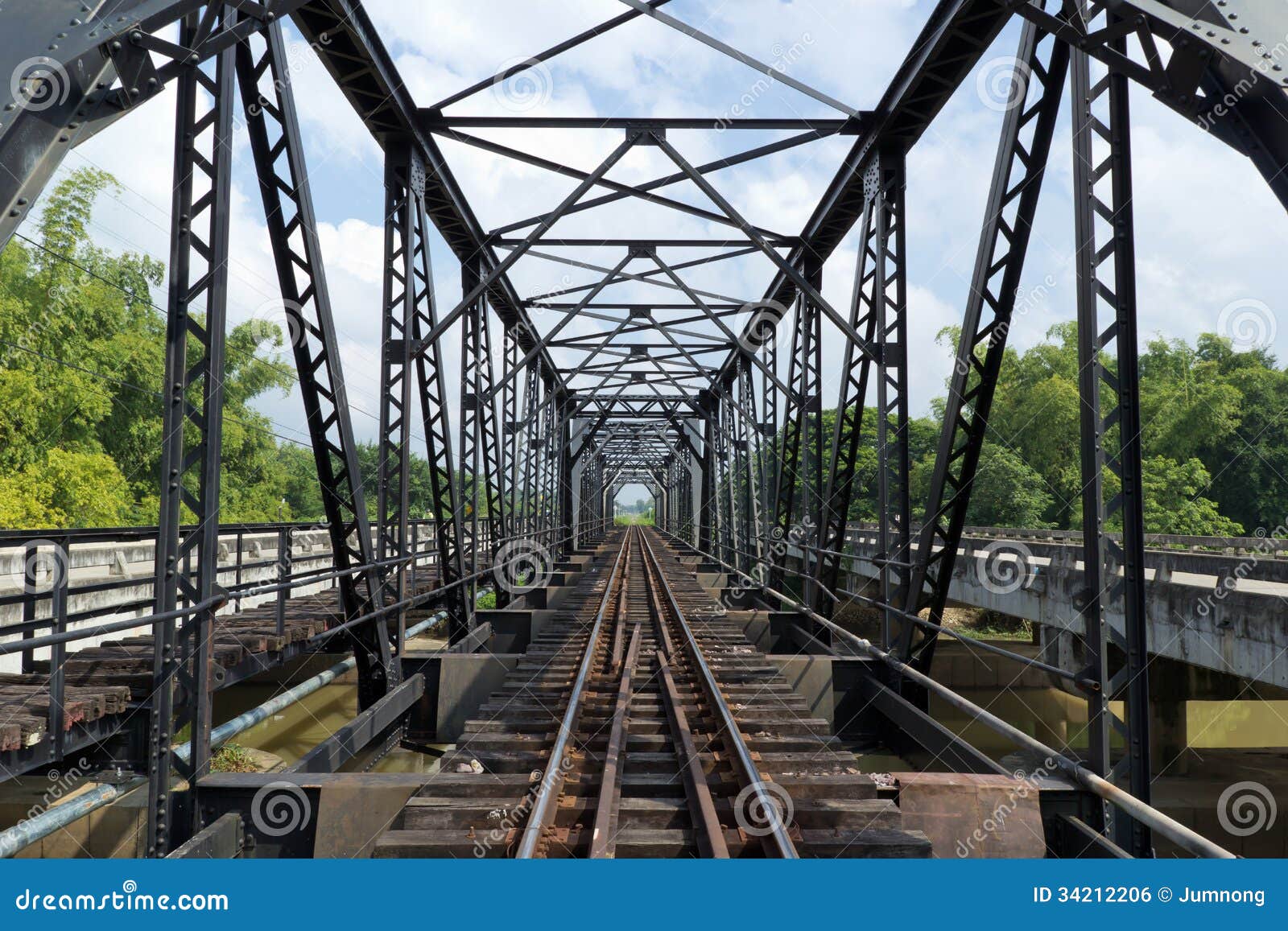 Structure of Metal Railway Bridge Stock Photo - Image of rail, track ...