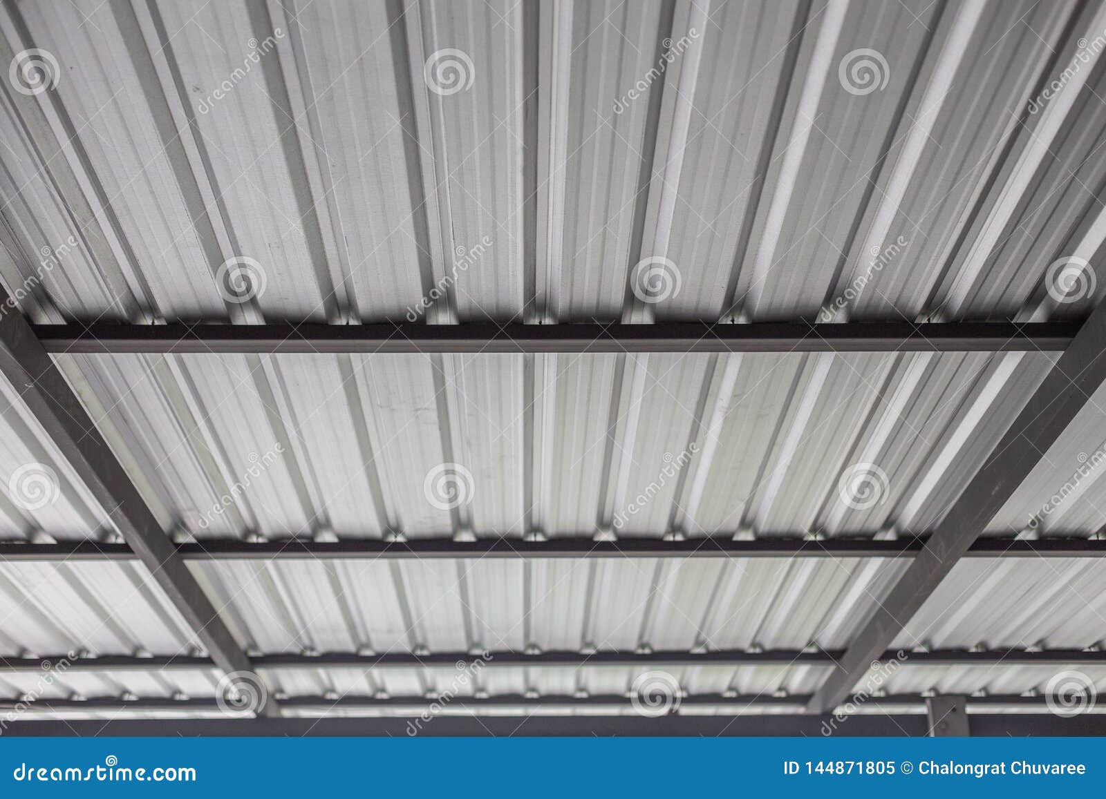 The Structure of the Metal Sheet Roof Stock Image - Image of ceiling ...