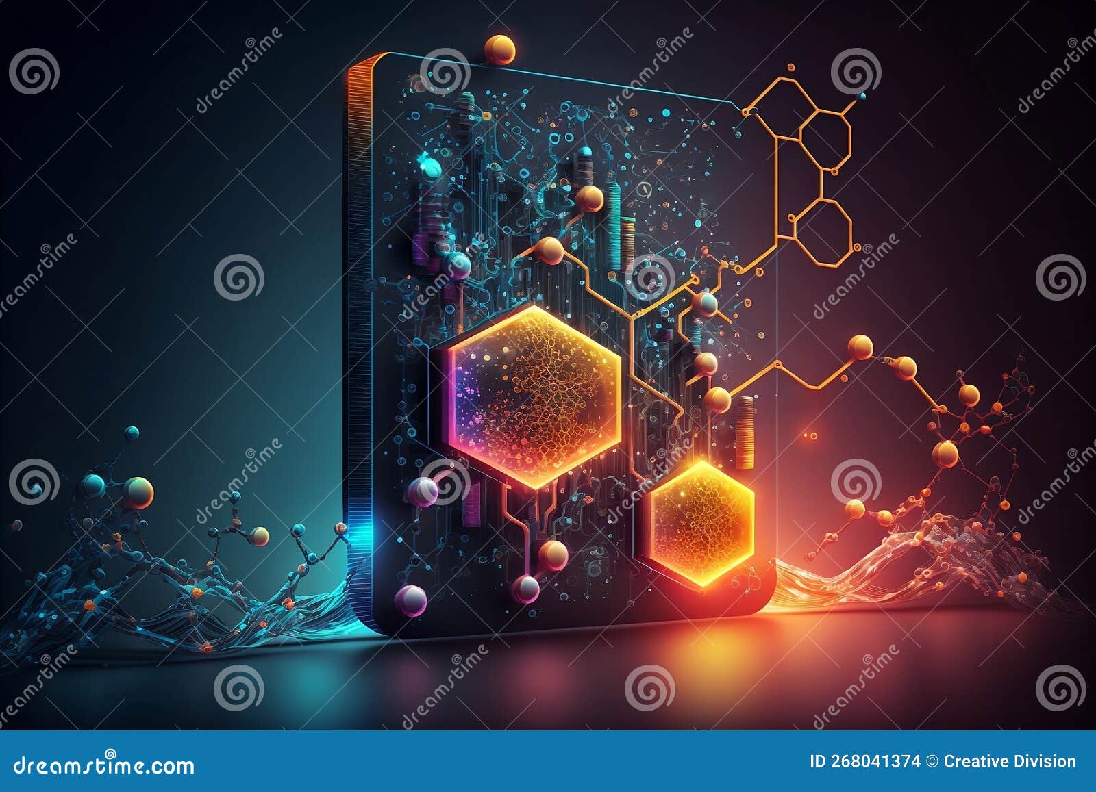 Structure in the Middle Computer Graphics Technology Chip Background ...