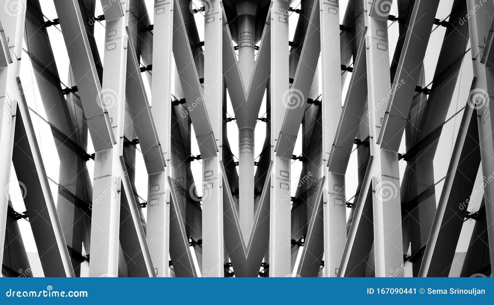 Structure of Modern Steel Architecture Building. Stock Image - Image of ...