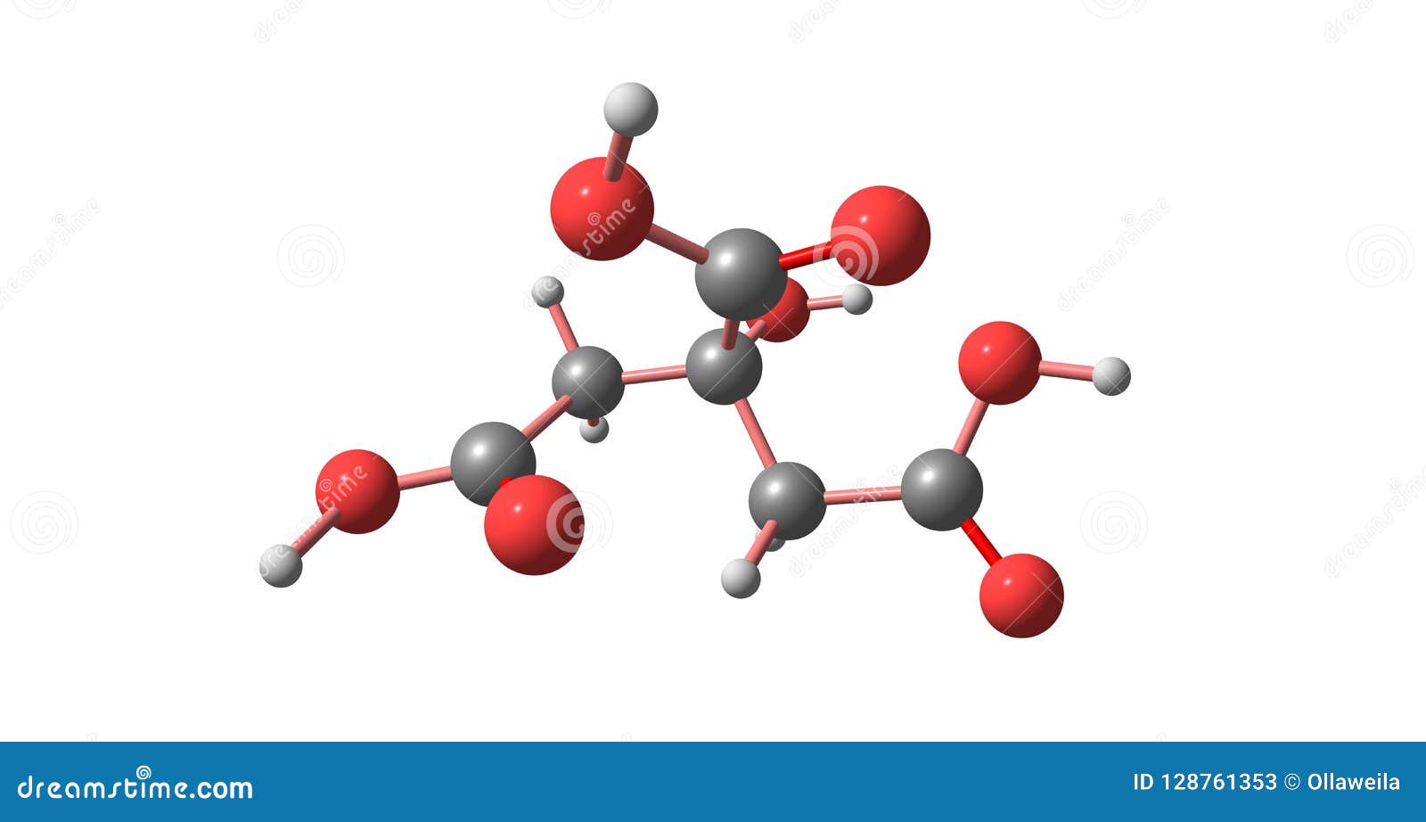 Structure Moléculaire D'acide Citrique D'isolement Sur Le Blanc ...