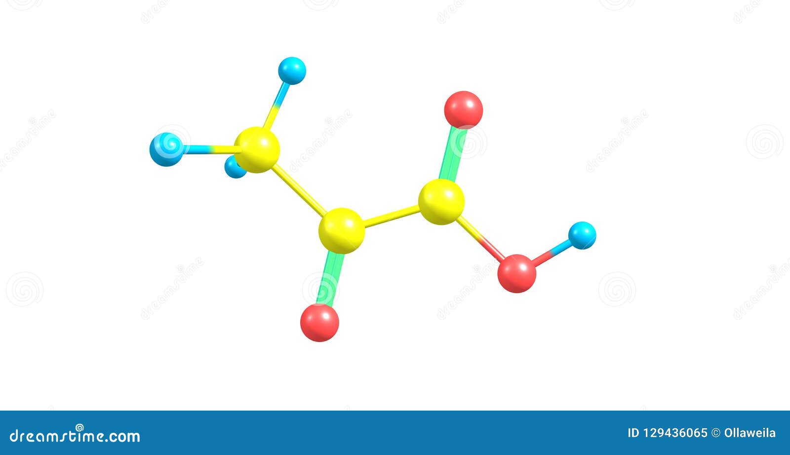 Structure Moléculaire D'acide Pyruvique D'isolement Sur Le Blanc ...