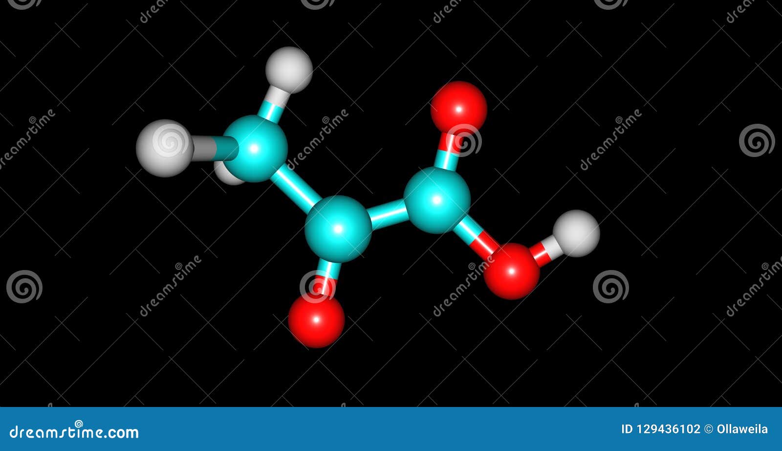 Structure Moléculaire D'acide Pyruvique D'isolement Sur Le Noir ...