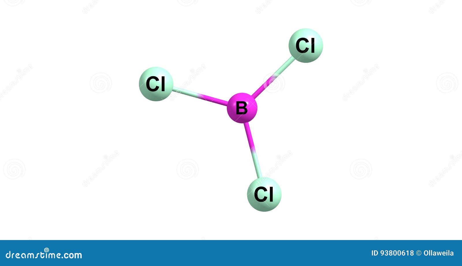Structure Moléculaire De Trichlorure De Bore D'isolement Sur Le Blanc ...