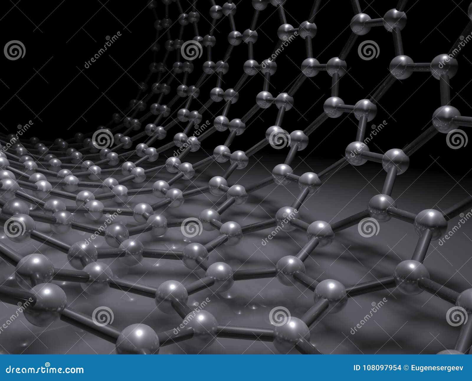 Structure Moléculaire Hexagonale 3 D Illustration Stock - Illustration ...