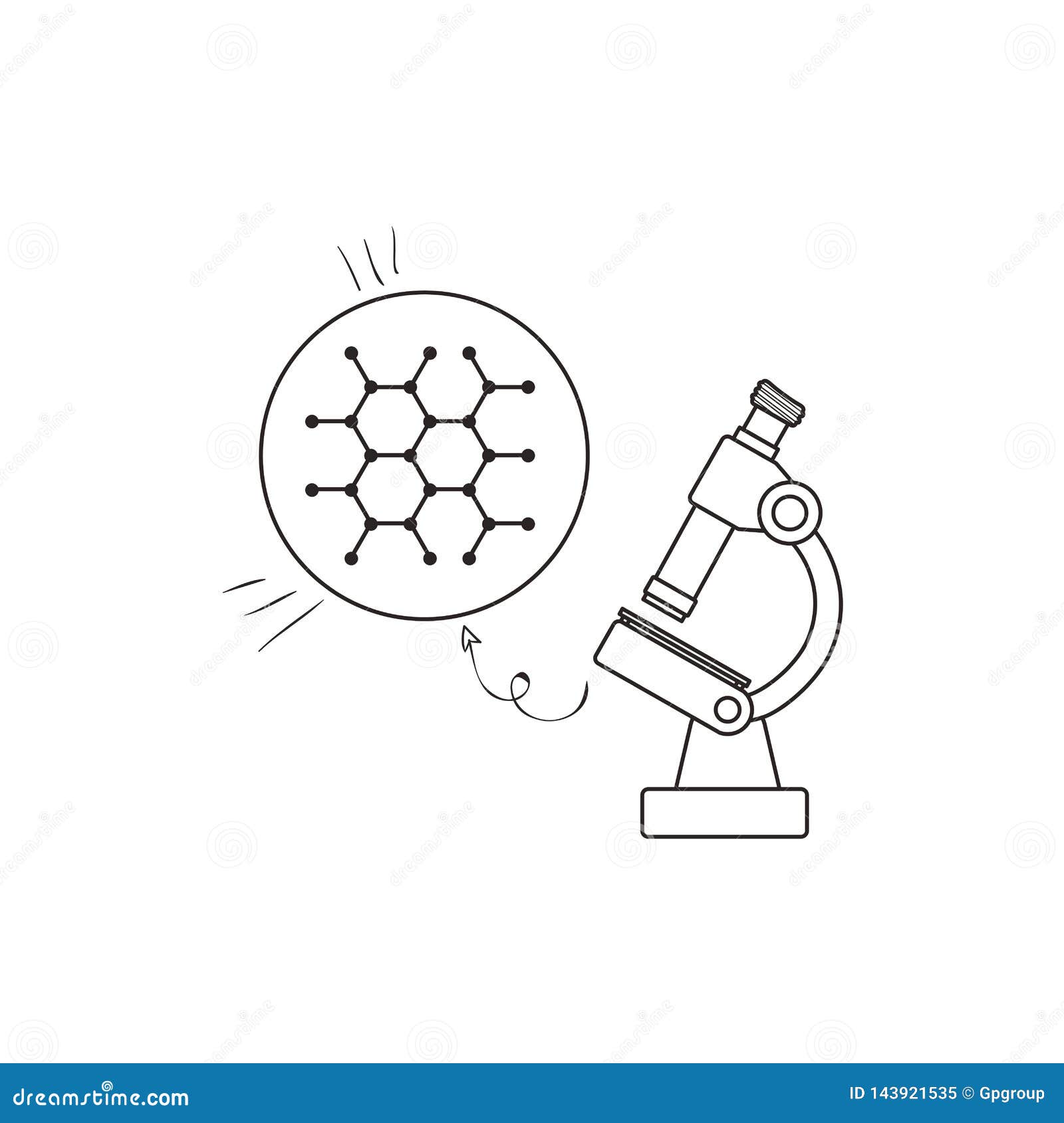 Structure Molecular with Microscope Stock Vector - Illustration of ...