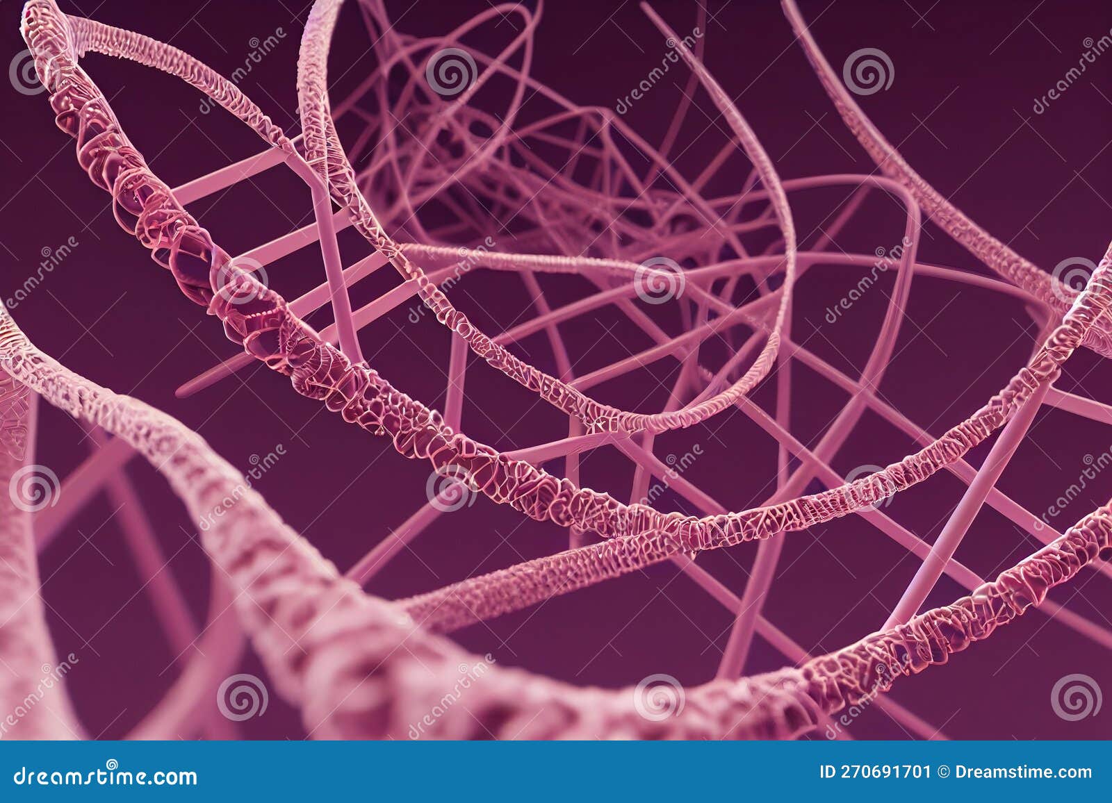 Structure of Molecule Closeup in Body Long Chains of Cells Chromosomal ...