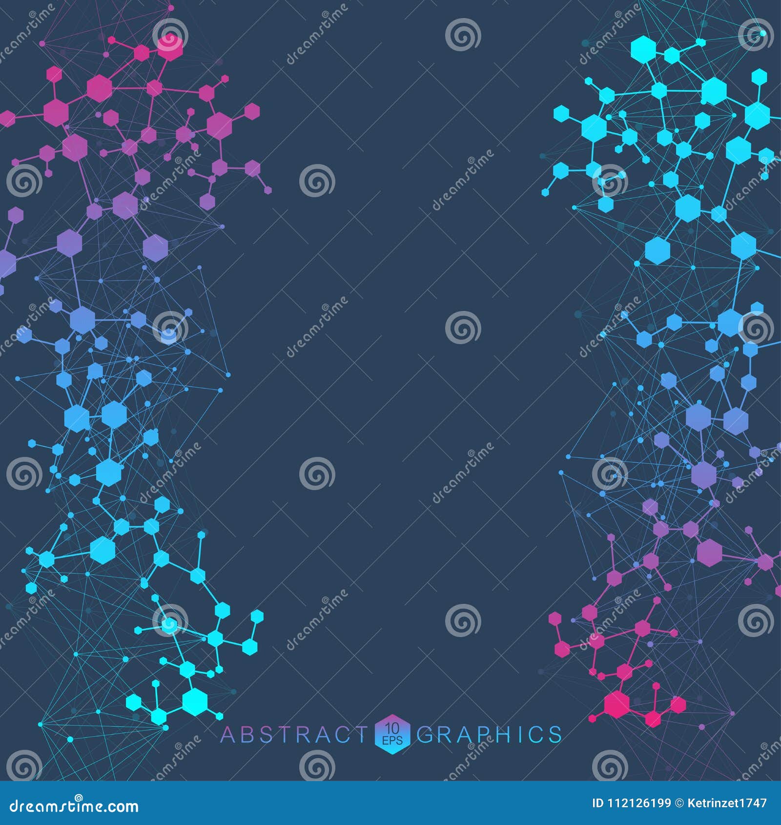 Structure Molecule and Communication. Dna, Atom, Neurons. Scientific ...