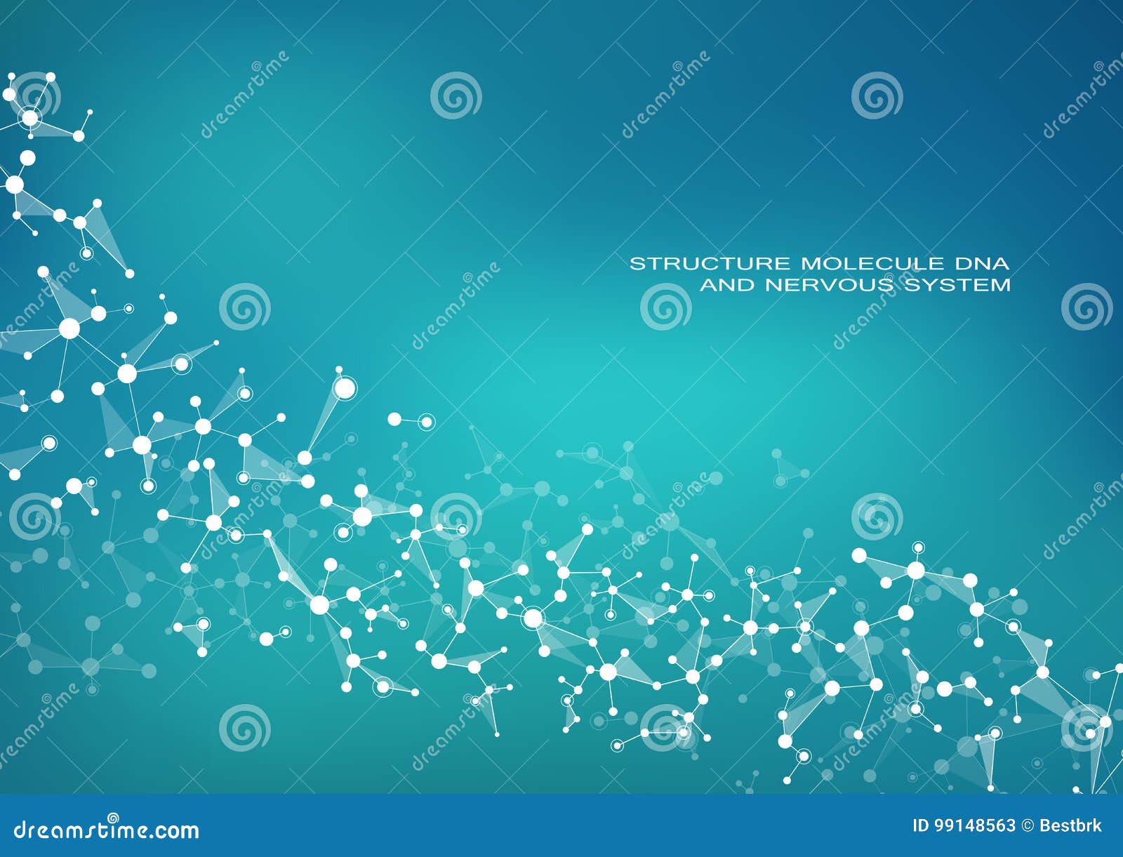 Structure Molecule Dna and Neurons, Connected Lines with Dots Stock ...