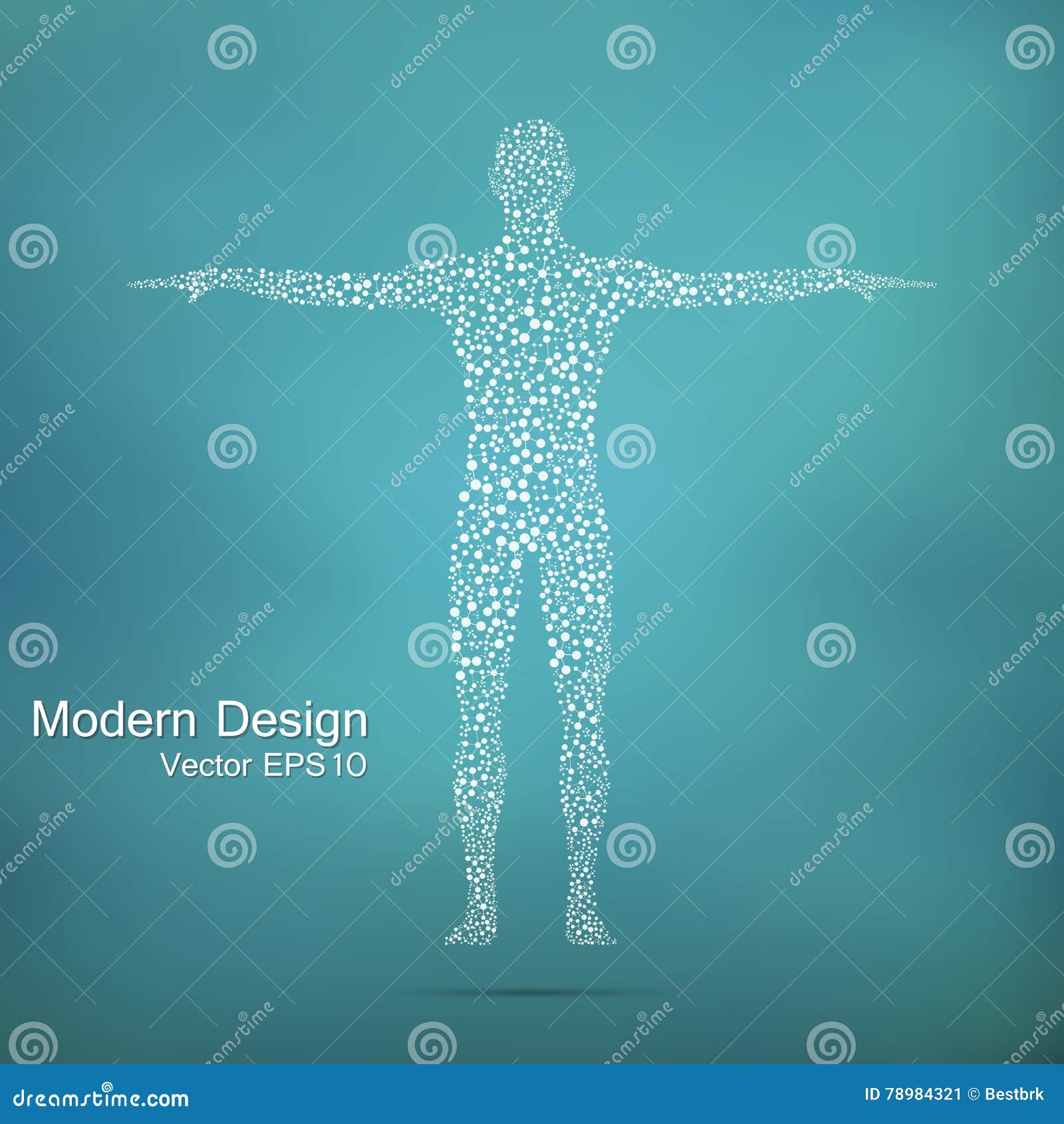 Structure Molecule of Man. Abstract Model Human Body DNA . Medicine ...